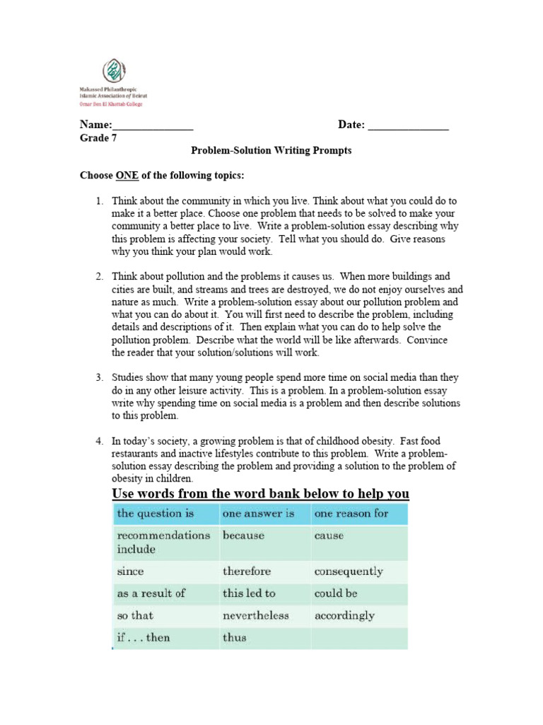 Problem Solution Prompts | PDF