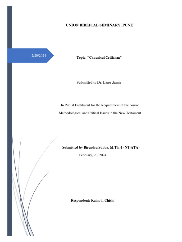 Canonical Criticism by Birendra Subba 2 20 2024 | PDF | Bible ...