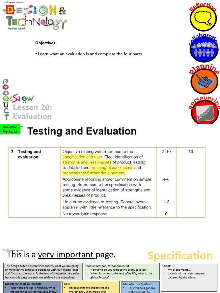 IGCSE Project - Lesson 23 - Evaluation | PDF | Specification (Technical Standard) | Evaluation