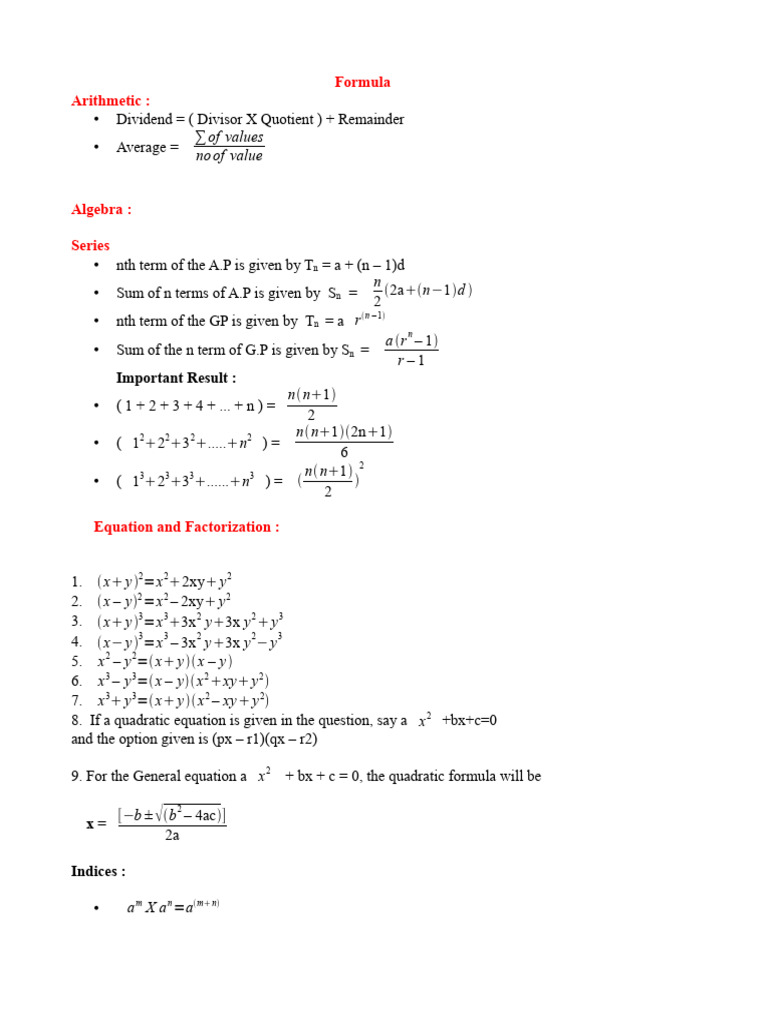 Toaz - Info Gre Quant Formulas PDF PR | PDF | Area | Litre