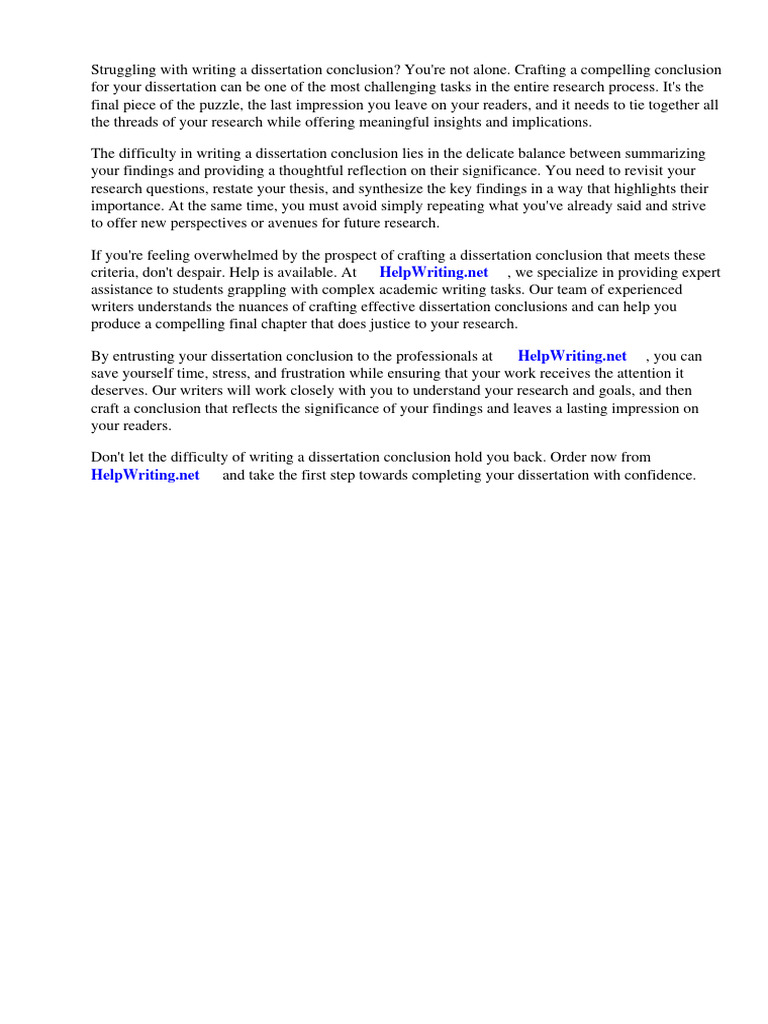 Example of A Good Dissertation Conclusion | PDF | Thesis | Essays