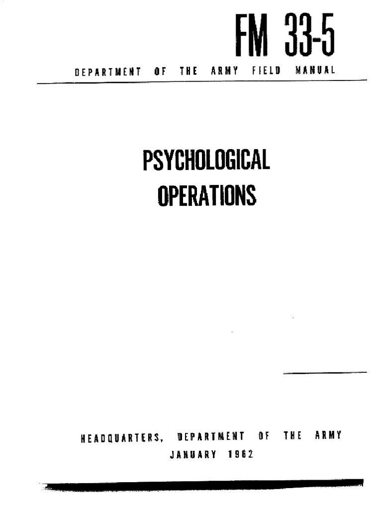 Psychological Operations FM 33-5 | PDF