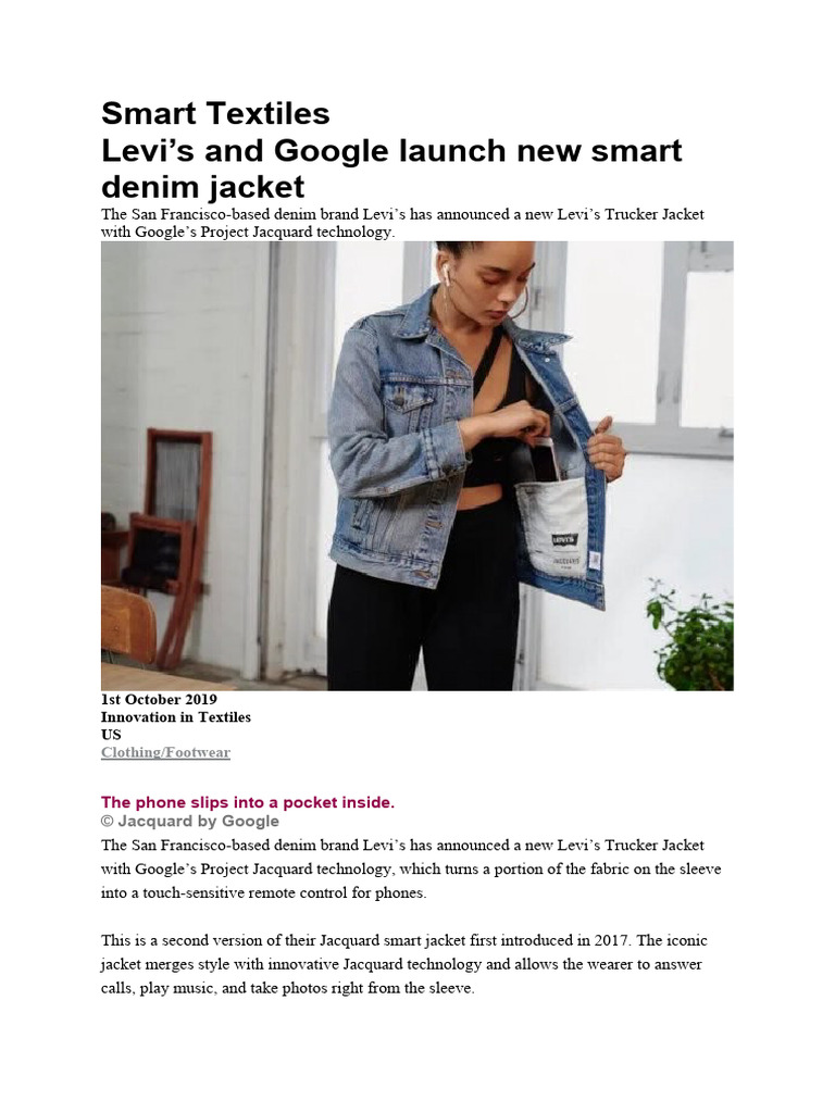 Smart Textiles | PDF | Wearable Technology | Fashion