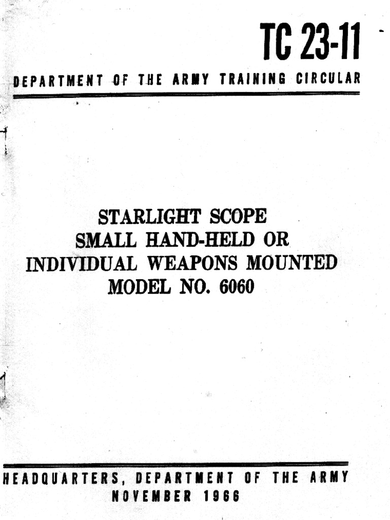 Starlite Scope Model 6060 TC 23-11 | PDF