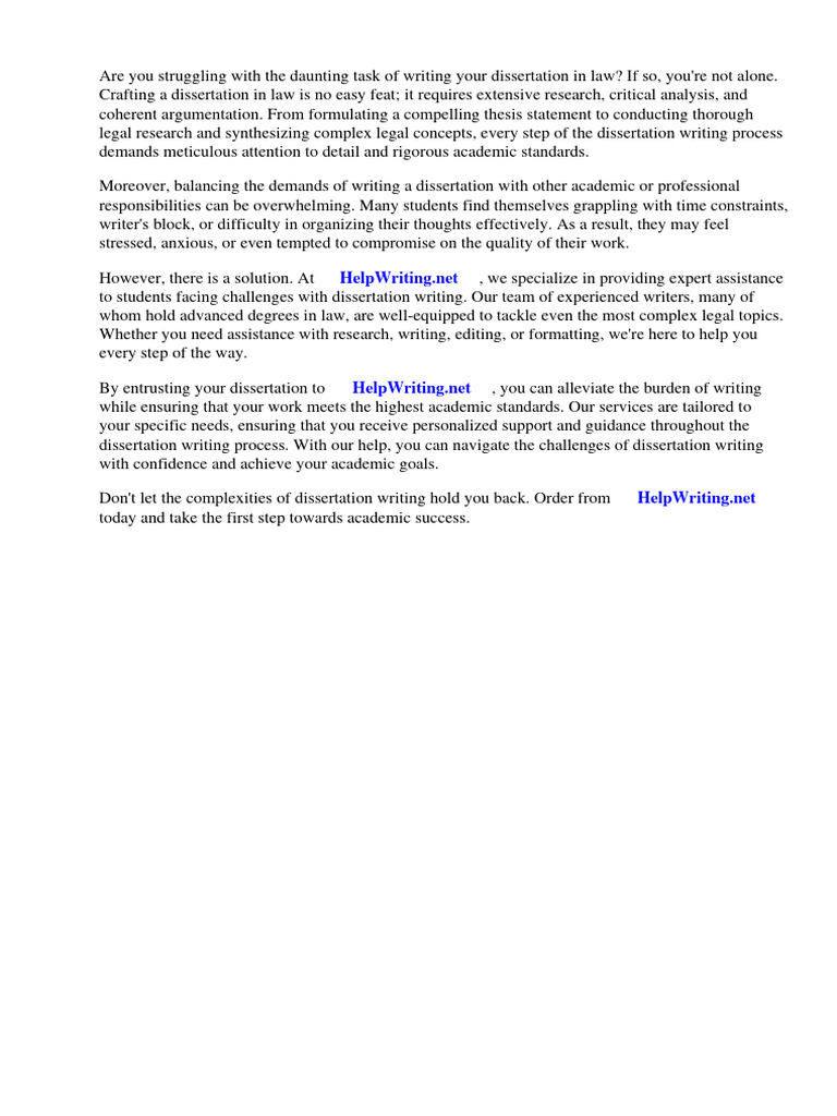 Expert Law Dissertation Writing Help | PDF