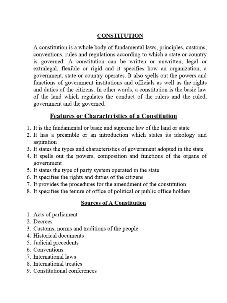 Civic Education Note SS 1 | PDF | Constitution | Rule Of Law