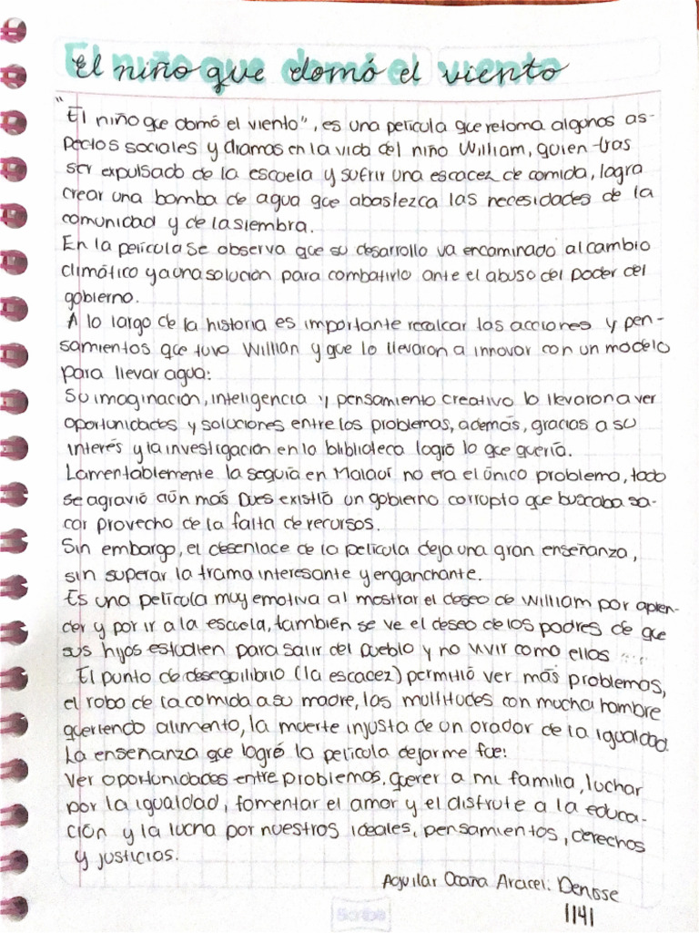 Reseña "El Niño Que Domó El Viento" | PDF
