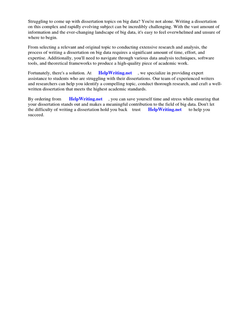 Dissertation Topics On Big Data | PDF | Big Data | Data