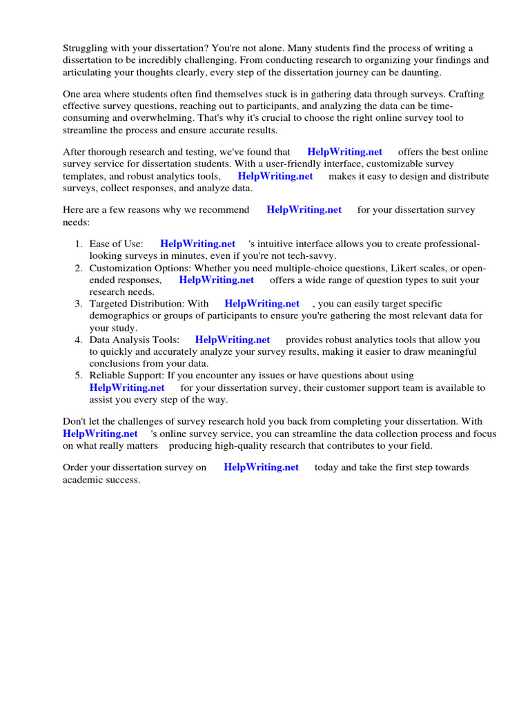 Best Online Survey For Dissertation | PDF | Survey Methodology | Thesis