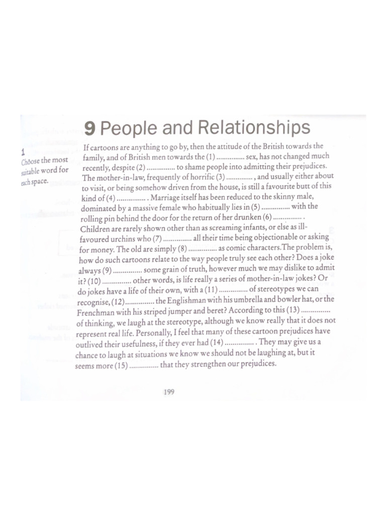 9 People and Relationships | PDF