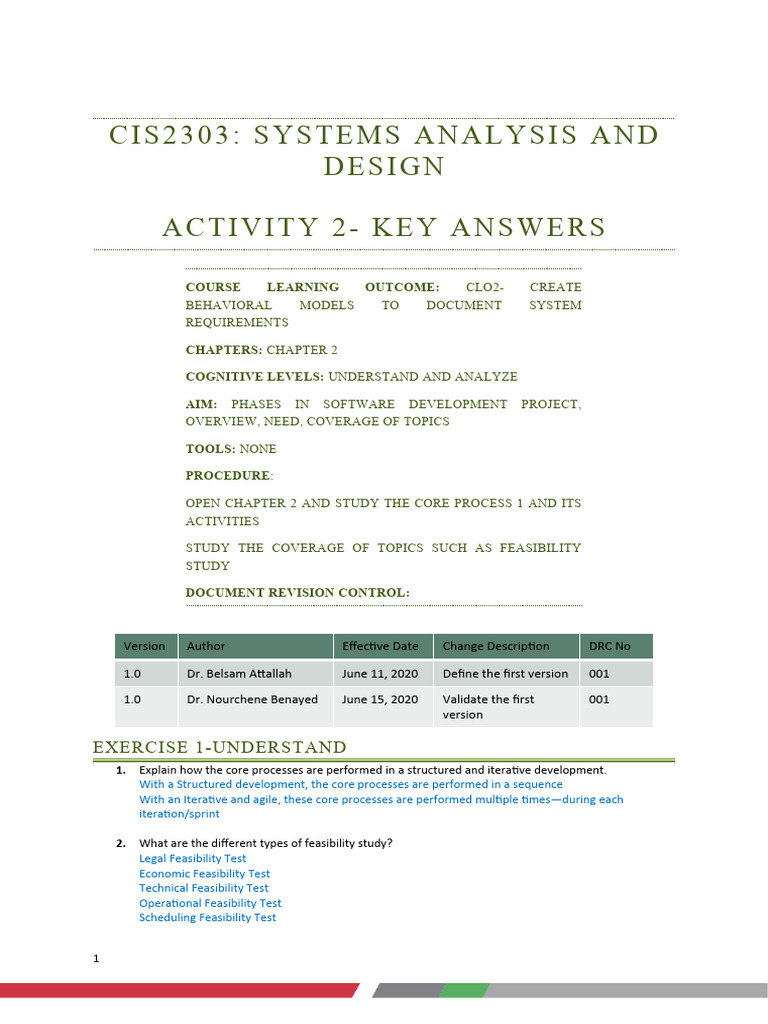 Activity 2 - Solutions | PDF | Feasibility Study | Software Development Process