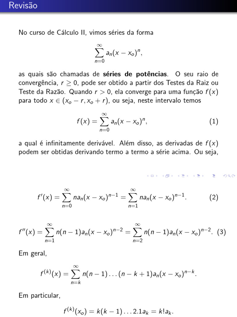 Aula 17 Series de Potencias | PDF | Série de potências | Análise