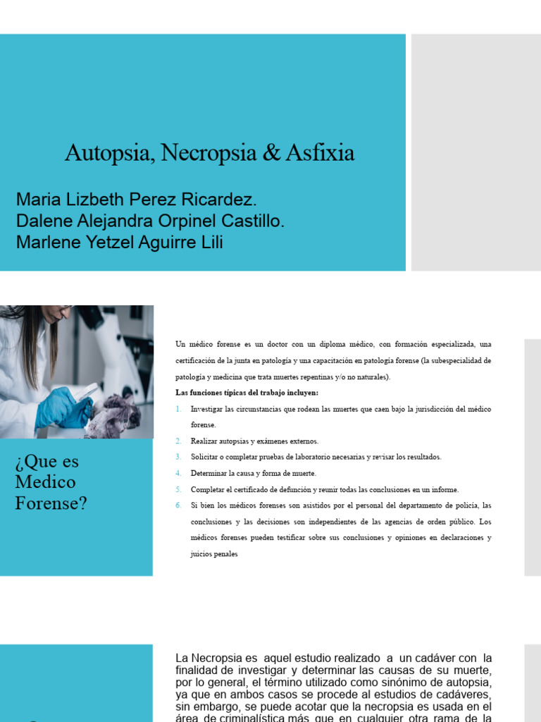 Autopsia, Necropsia & Asfixia | PDF | Autopsia | Sistema respiratorio