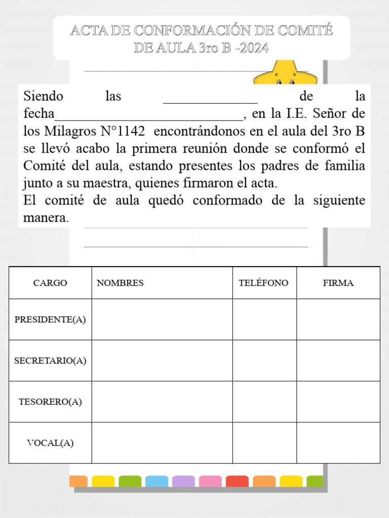 ACTA DE COMITE DE AULA | PDF