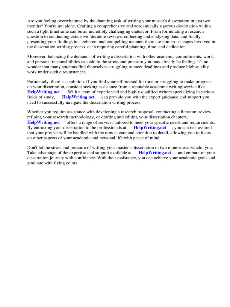 Master's Dissertation Help | PDF | Thesis | Methodology