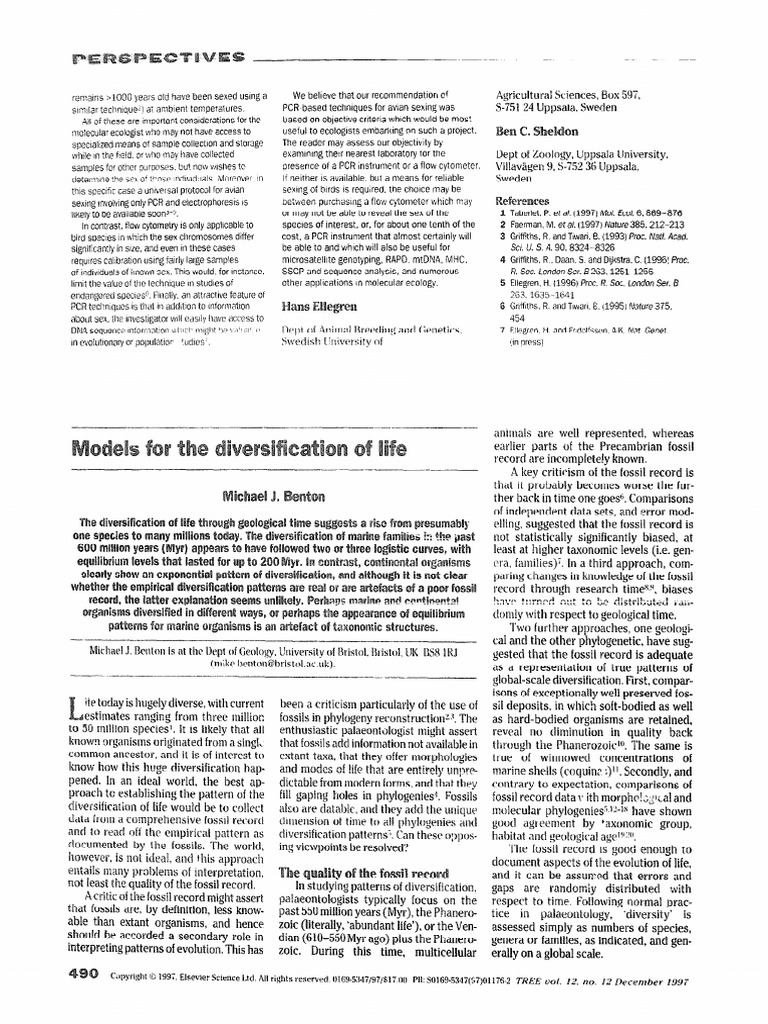 Benton Tree Diversification of Life 1997 | PDF