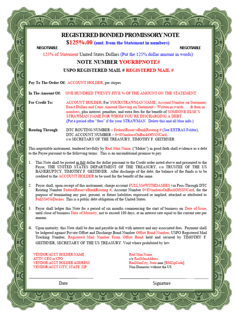 3-4 Bonded Promissory Note - Red - 20090819 | PDF | Negotiable ...