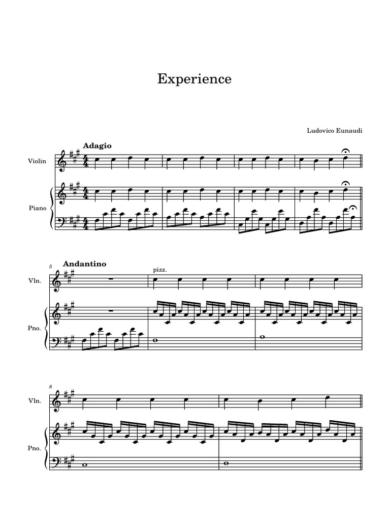 Experience Enaudi Violon Facile-Score - and - Parts | PDF | Musical Compositions | Musical Notation