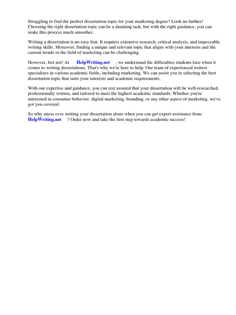 Best Dissertation Topics For Marketing | PDF | Marketing | Digital ...