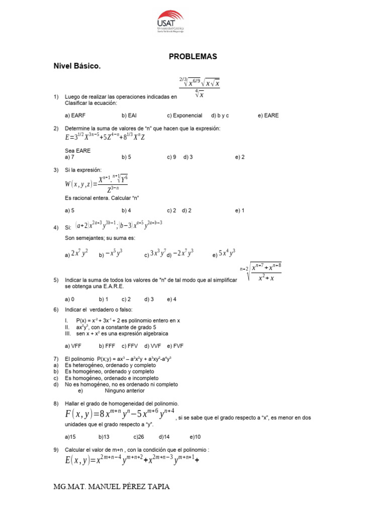Grados y Polinomios Especiales | PDF | Ciencia computacional | Análisis ...