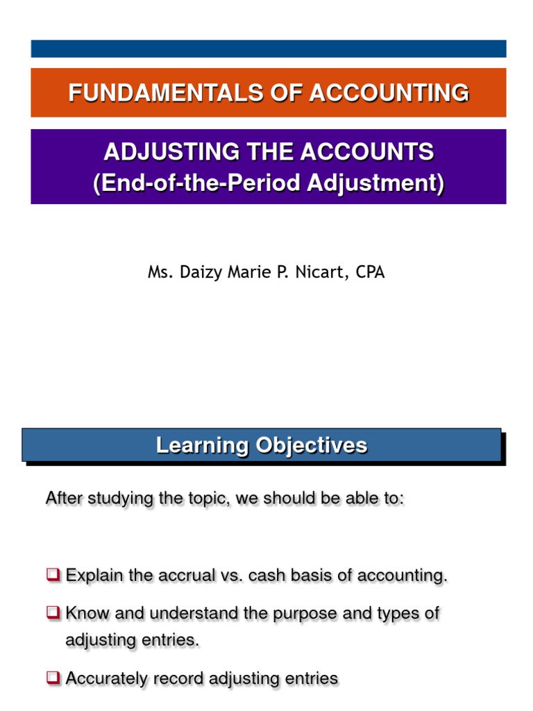 Chapter 4 End of the Period Adjustments Final Module | PDF ... Chapter 4 End of the Period Adjustments Final Module | PDF ...