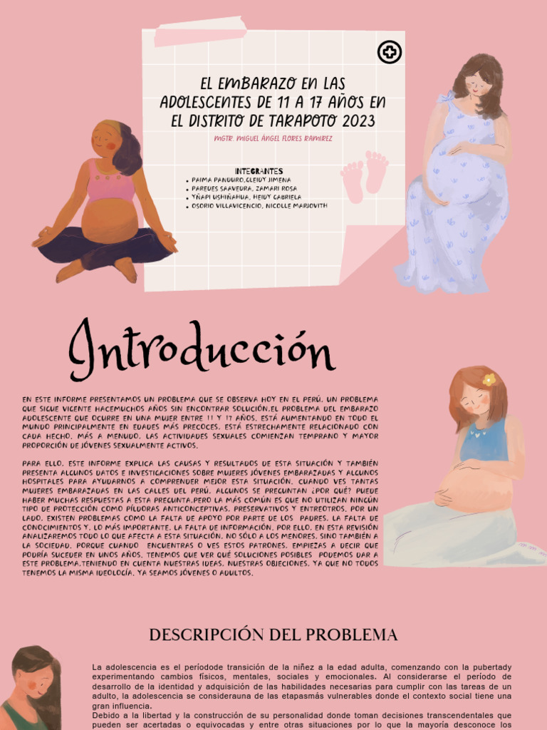 Presentación Preparación Parto Embarazo Femenino Rosa | PDF | Control de la natalidad | Adolescencia