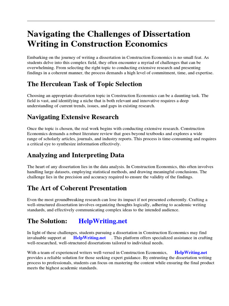 Construction Economics Dissertation Topics | PDF | Economics | Market ...