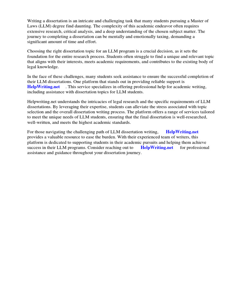 Dissertation Topics For LLM | PDF | Thesis | European Union