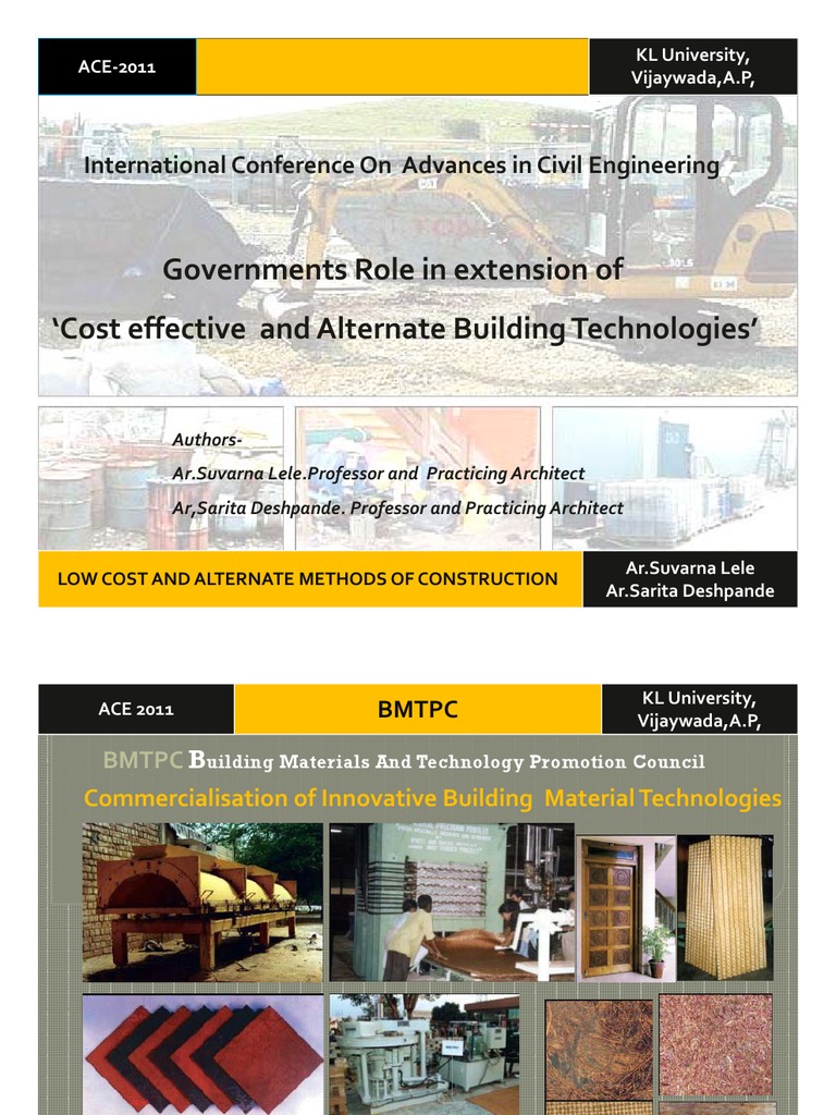 Cost Effective and Alternate Building Technologies-Indian Governments ...