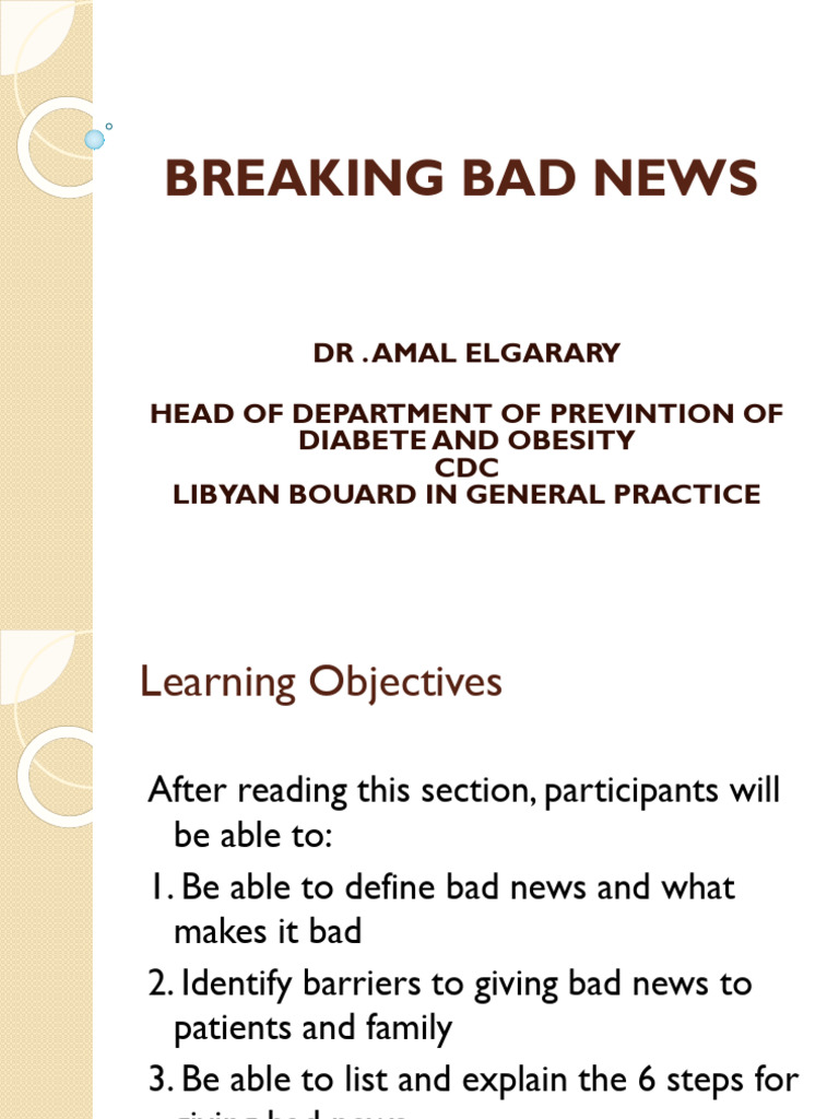 BREAKING BAD NEWS | PDF | Empathy | Optimism