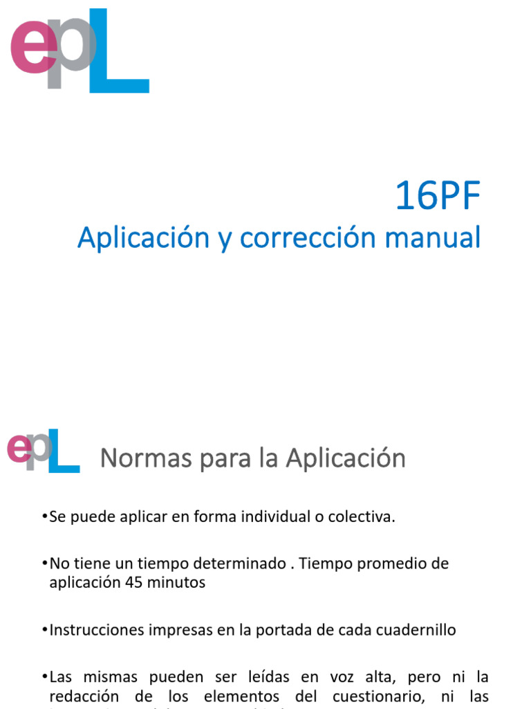 Correción Manual 16pf | PDF | Crecimiento personal y profesional