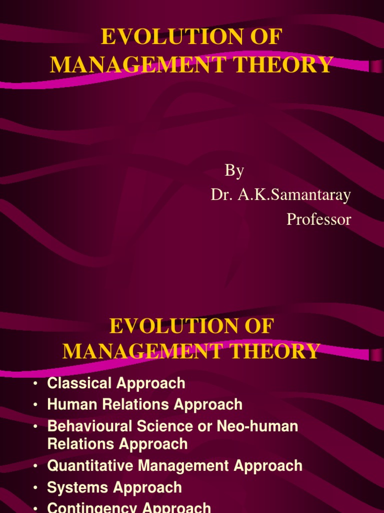 Evolution of Management Theory | PDF | Systems Thinking | Emergence