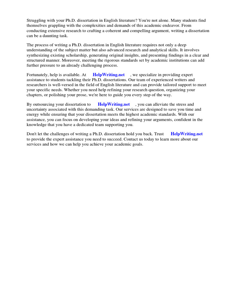 Phd Dissertation in English Literature | PDF | Thesis | Doctor Of ...