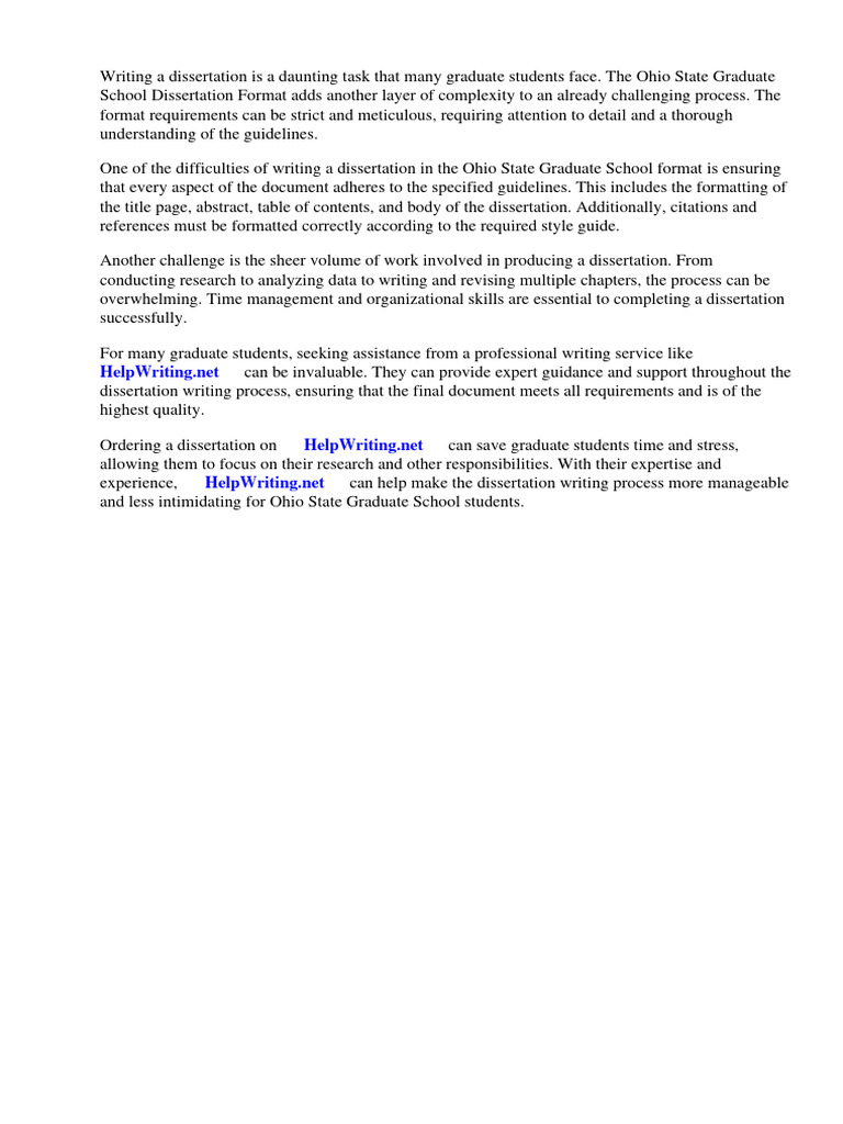 Ohio State Graduate School Dissertation Format | PDF | Websites | Scribd