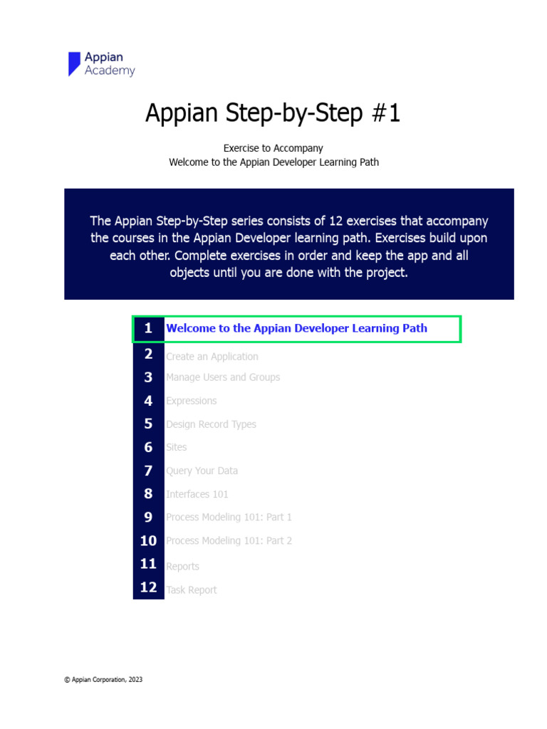 Classic 23.4 Appian Developer Step-By-Step - All Exercises | PDF | Application Software | Mobile App