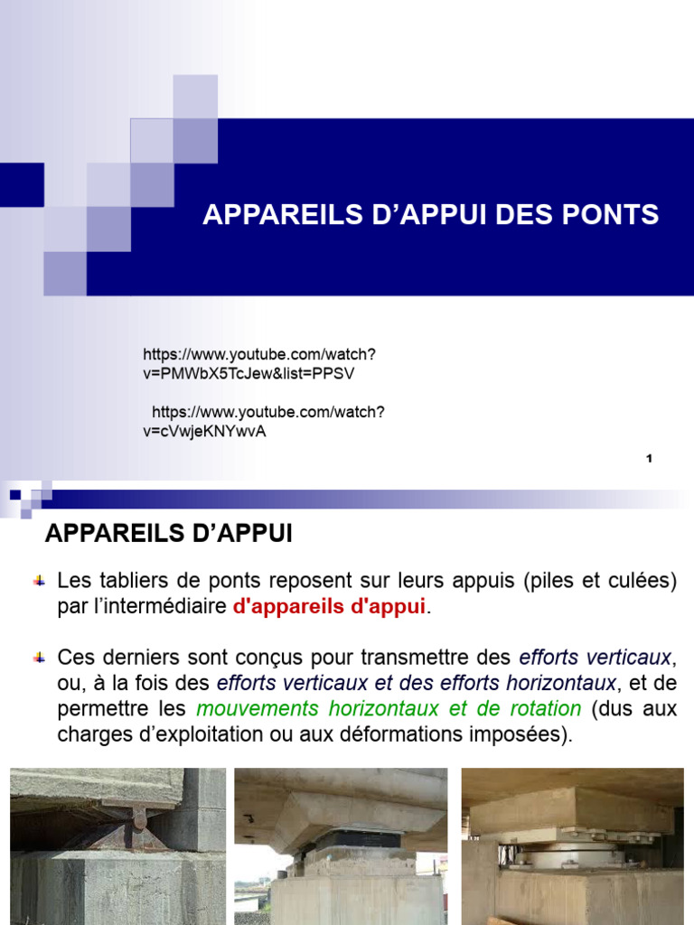 Appareils d'Appui des Ponts : Types et Usages | PDF | Maison et jardin ...
