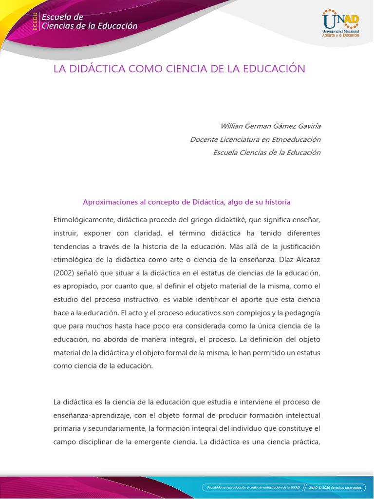 Anexo1 - Paso 1 - Reconocimiento de Presaberes - Didáctica Como Ciencia | PDF | Enseñando ...