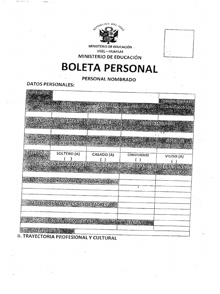 Boleta Personal | PDF