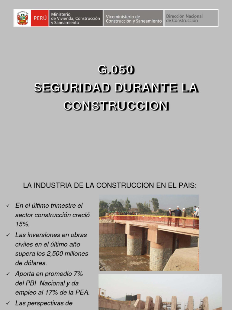 Norma G.050 Seguridad Durante La Construccion | PDF | Oxígeno | Suelo