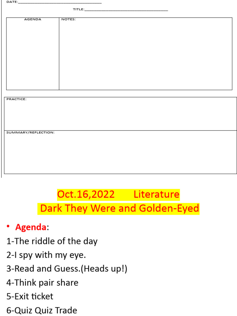 Dark They Were and Golden Eyed-Part 3 | PDF