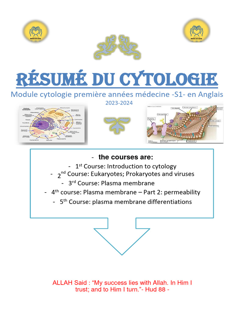 Résumé Du Cytologie | PDF | Cell Membrane | Vesicle (Biology And Chemistry)