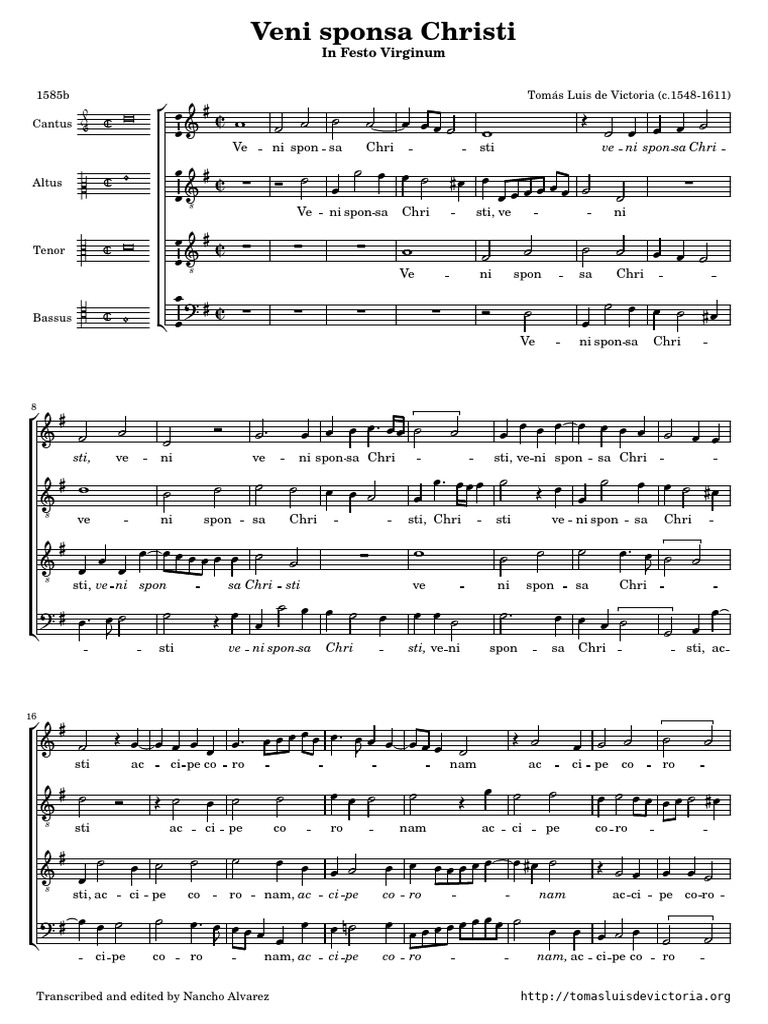 Veni Sponsa Christe | PDF