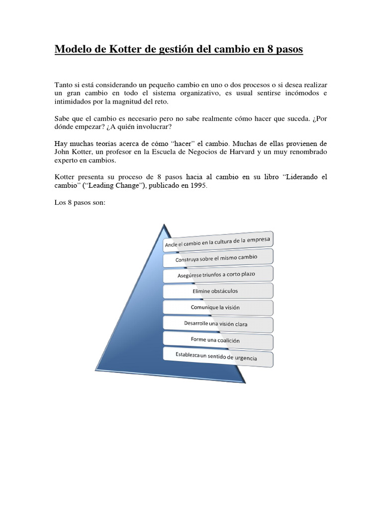 Kotter Gestion De Cambio Pdf Business