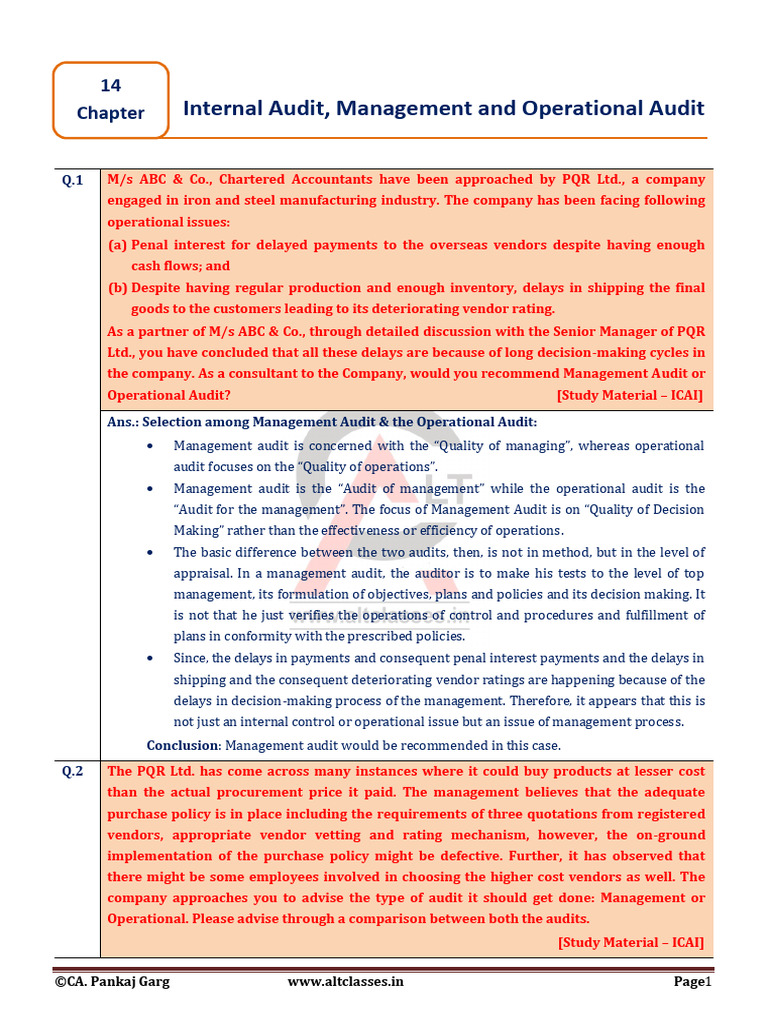 MGT Op Audit, Internal Audit | PDF | Audit | Auditor's Report