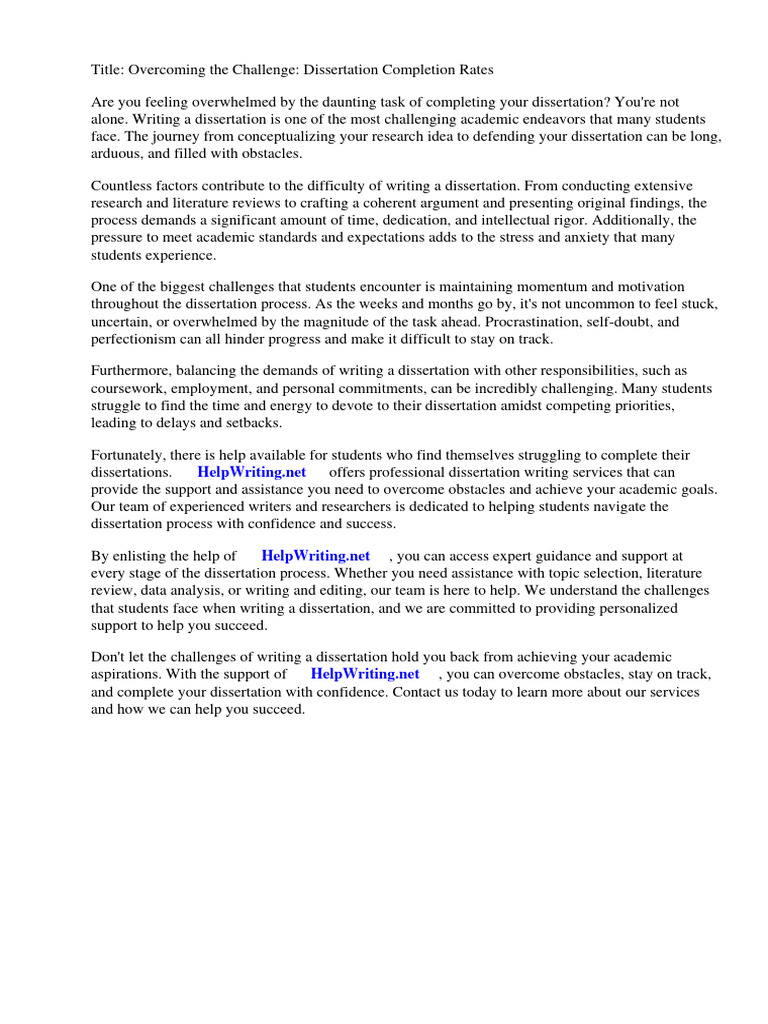 Dissertation Completion Rates | PDF | Thesis | Statistics