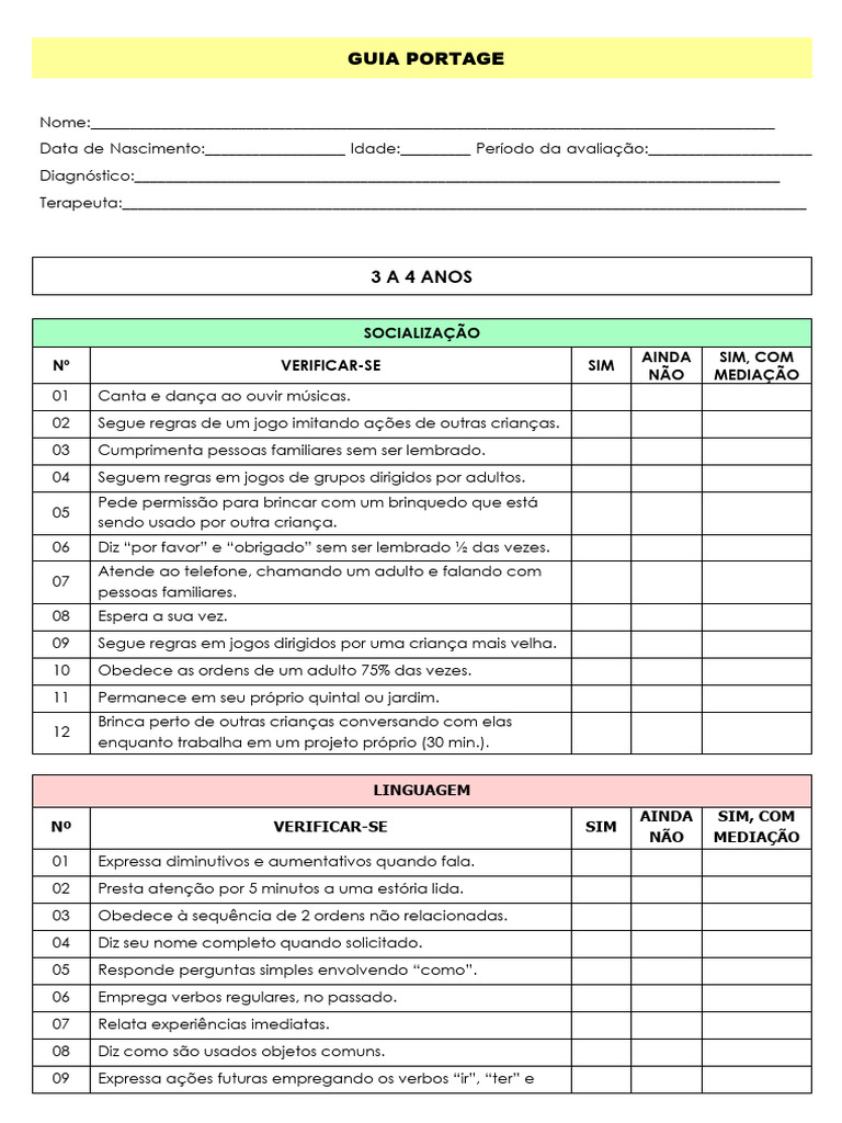 Guia Portage 3-4 | PDF