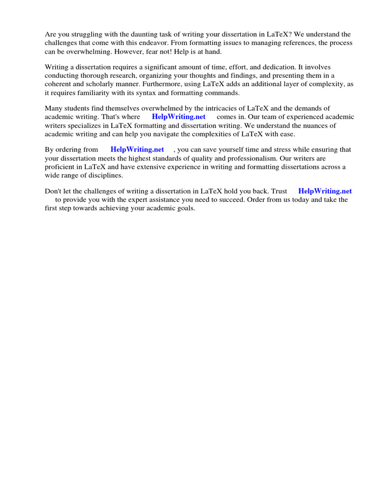 How To Write Dissertation Latex | Pdf
