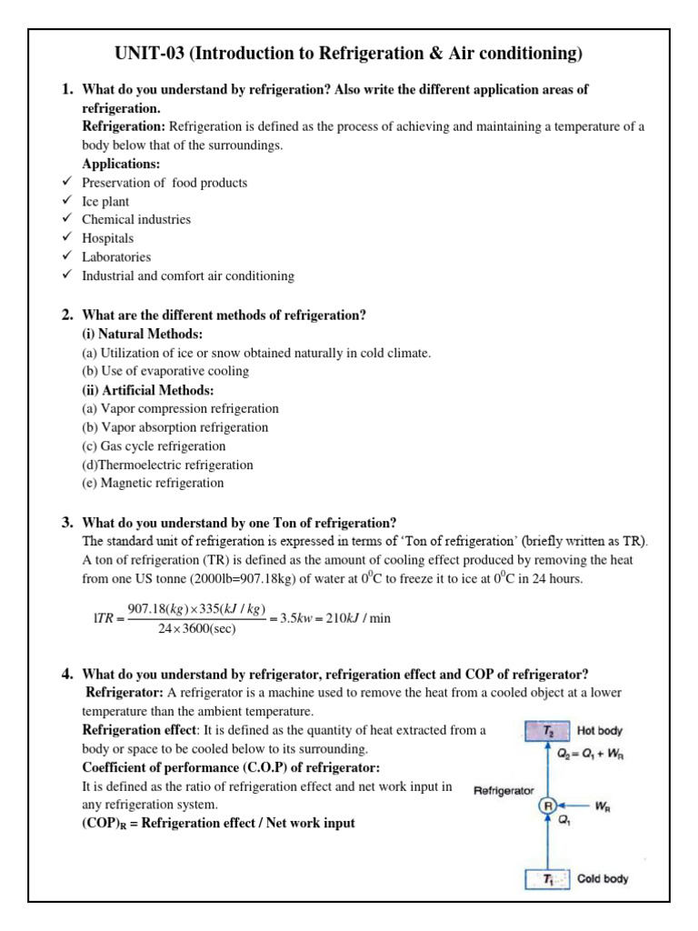 FME Notes Unit3 | PDF | Refrigeration | Humidity FME Notes Unit3 | PDF | Refrigeration | Humidity