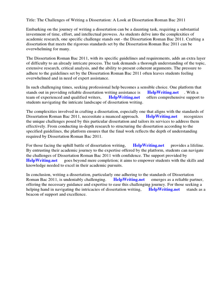 Dissertation Roman Bac 2011 | PDF | Scribd | Thesis