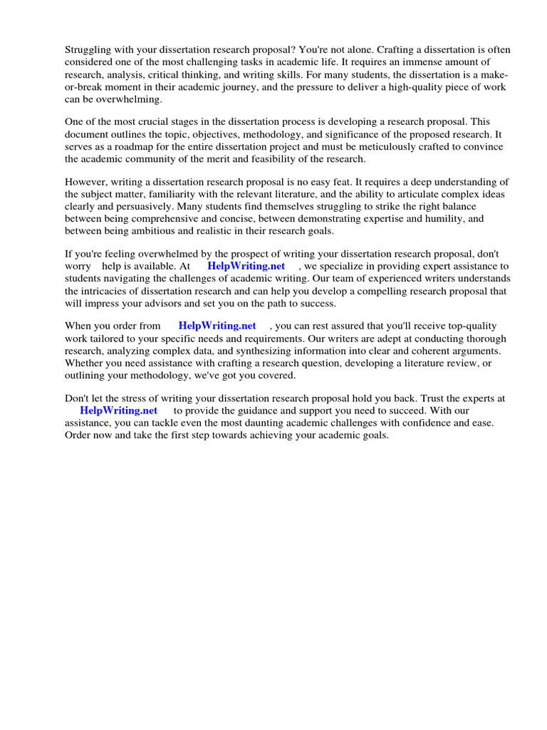 Dissertation Research Proposal Sample | PDF | Thesis | Methodology